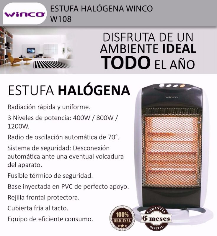 ESTUFA HALOGENA WINCO W108 - Depor Hogar - Tienda online